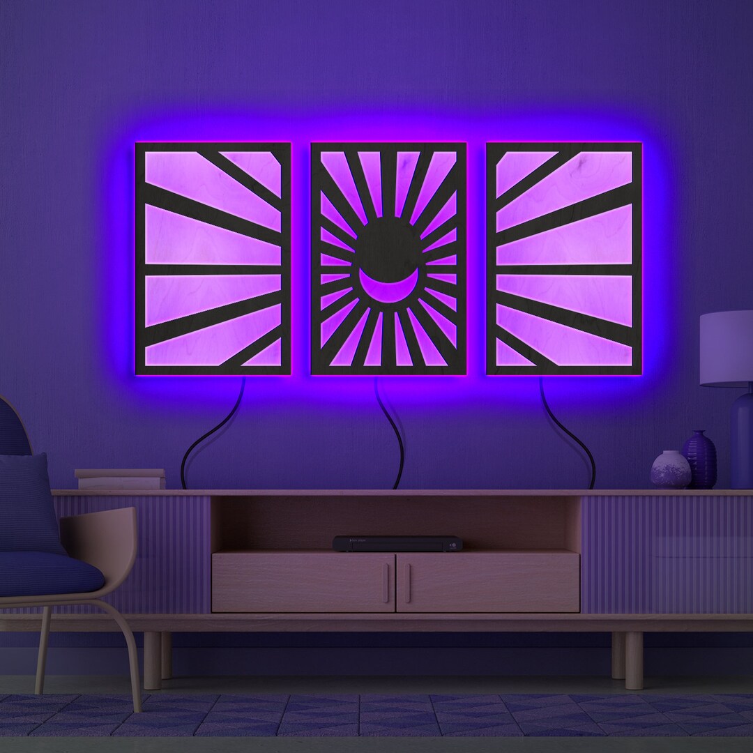 Sunset Neon Sign, Sunset Light, Sunrise Wood Wall Art, Sunshine Wood ...