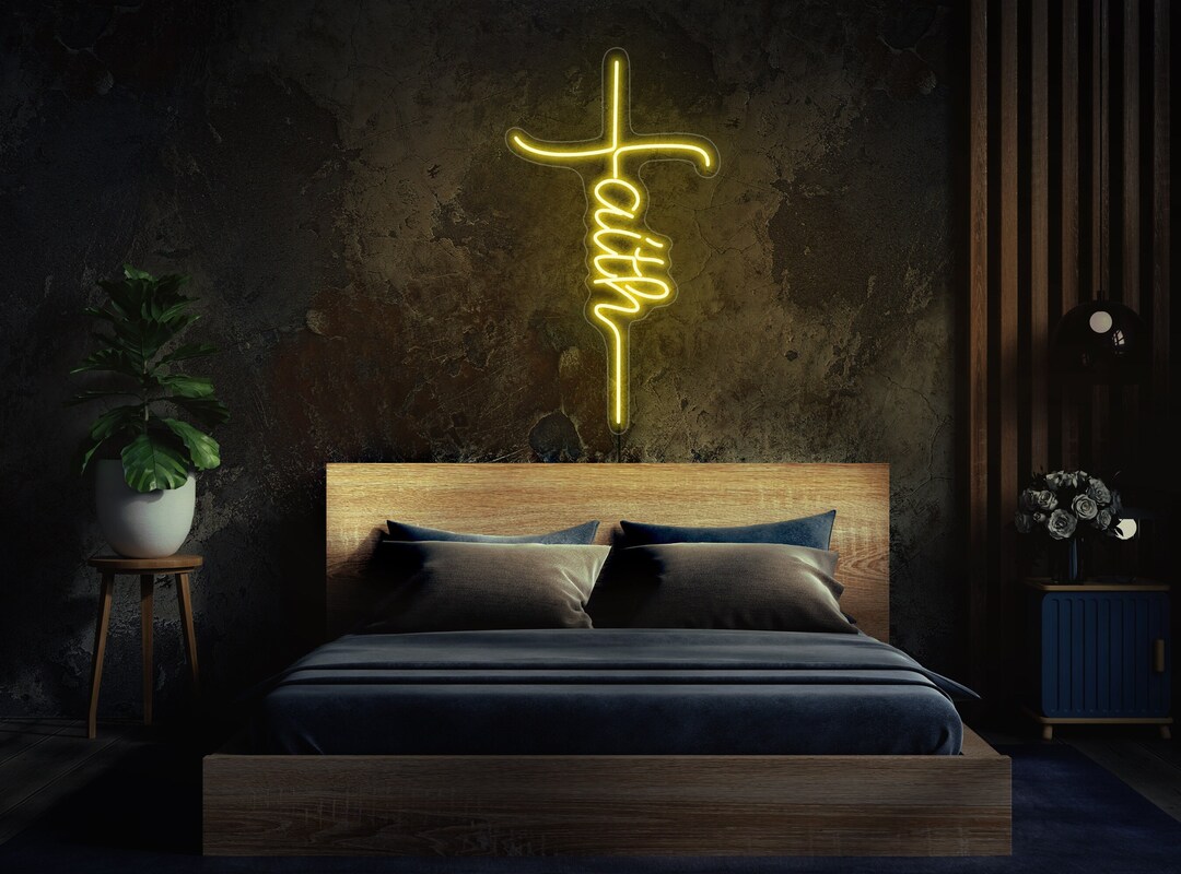 Faith Neon Sign, Cross Neon Sign, Jesus Neon Sign, Faith Led Sign ...