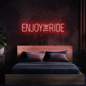 Enjoy the Ride Neon Sign, Bicycle Neon Sign, Cycling Neon, Cycling Room ...