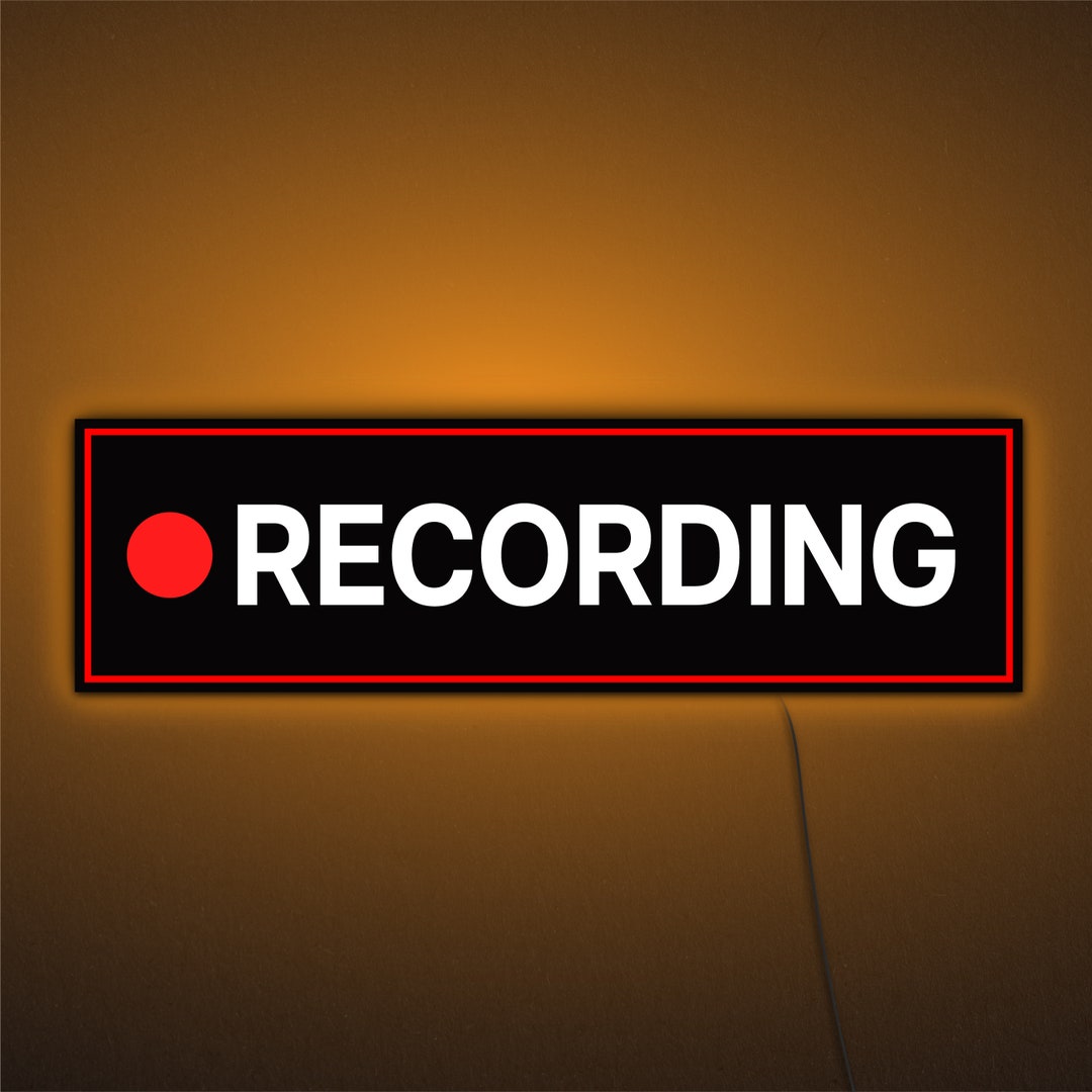 Recording Led Sign, Recording Neon Sign, Recording Light Sign, Recording Studio Light, Recording ...