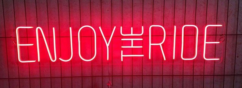 Enjoy the Ride Neon Sign, Bicycle Neon Sign, Cycling Neon, Cycling Room ...