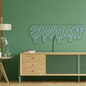 Dripping Sweat Neon Sign, Sweat Neon Sign, GYM Neon Sign, Workout Neon ...