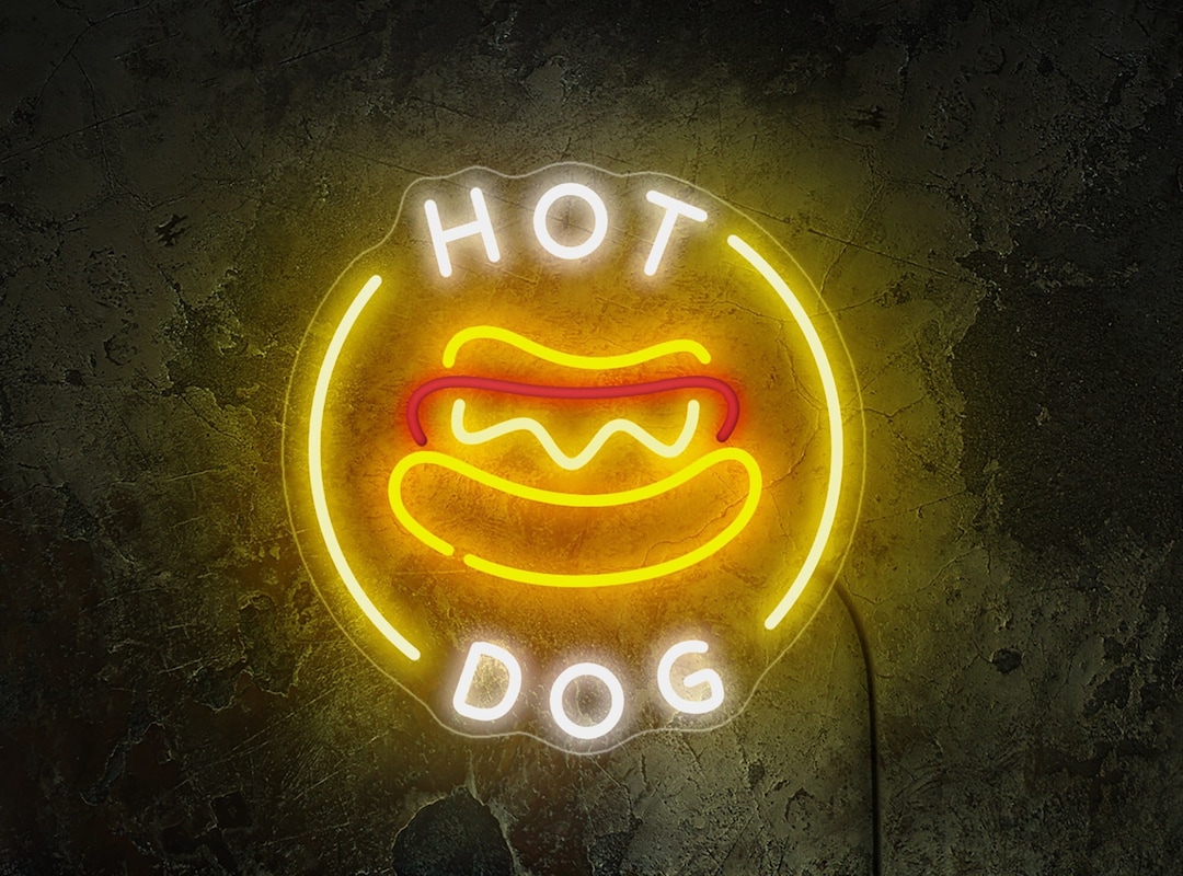 Hot Dog Led Sign, Hot Dog Neon Sign, Fast Food Sign, Street Food Sign ...