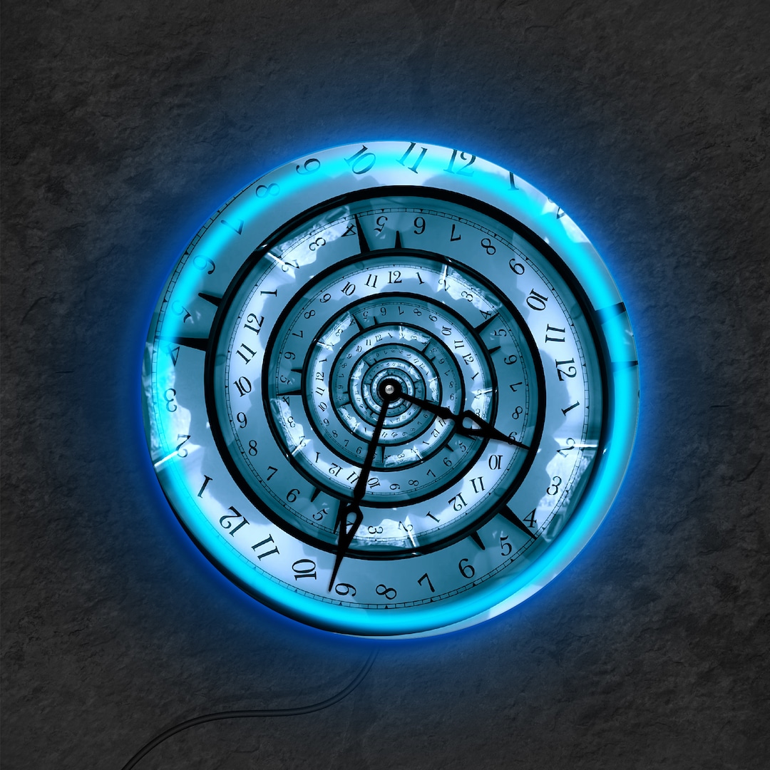 Time Travel Clock Doctor Who Clock Spiral Clock Neon Wall - Etsy