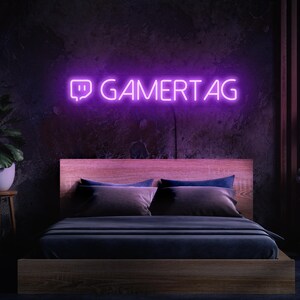 Custom Gamertag Neon Sign, Username Neon Sign Custom, Gamer Name Sign ...