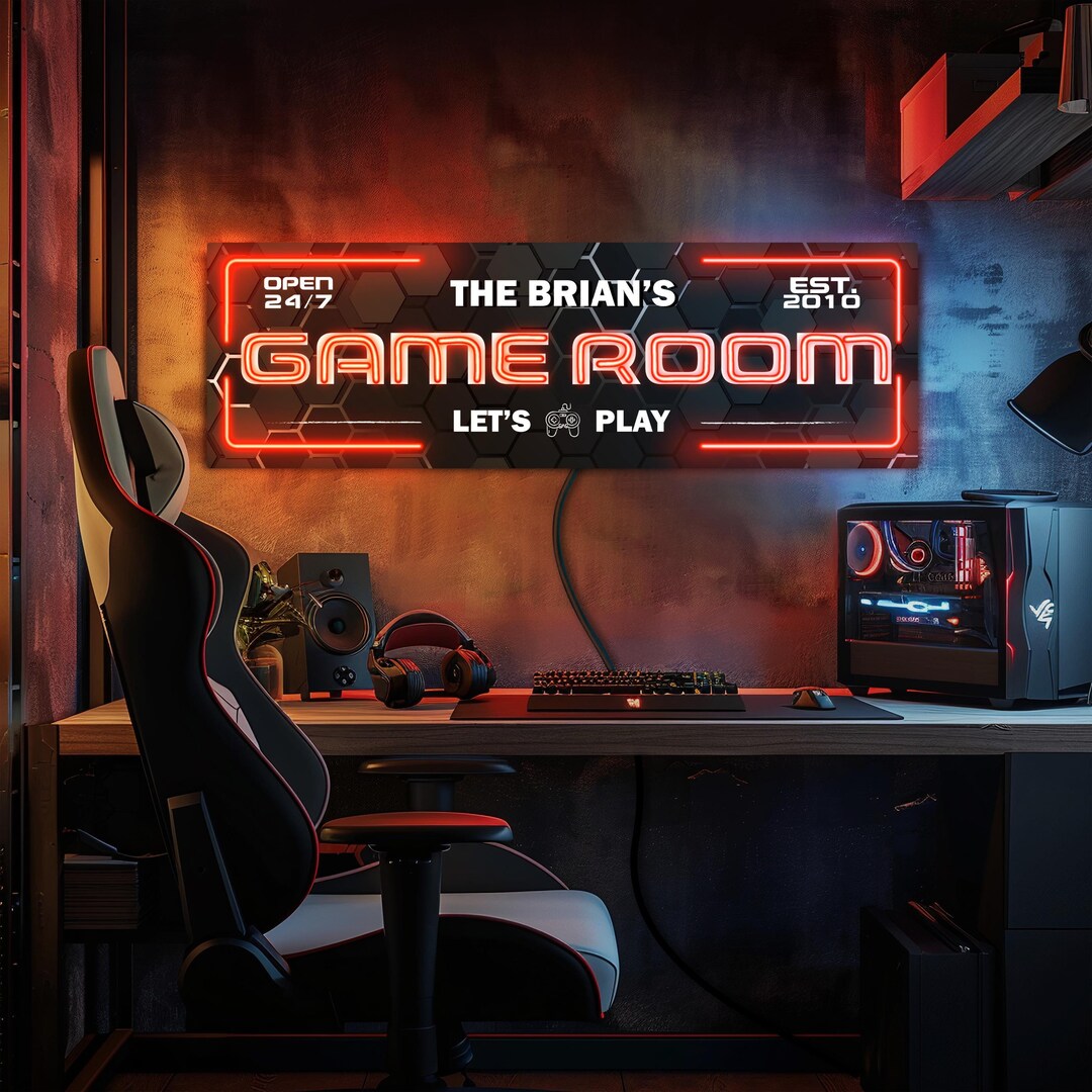 Game Room Neon Sign, Custom Game Room Sign, Custom Arcade Sign, Video ...