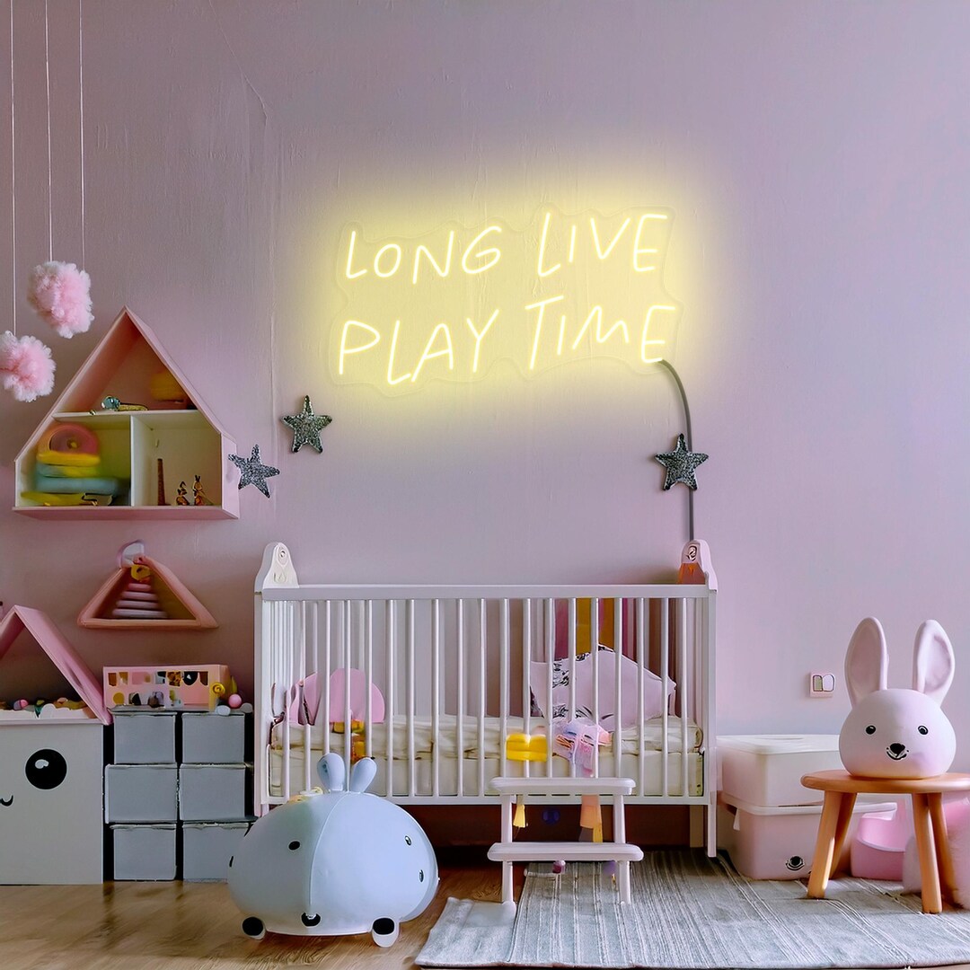 Long Live Play Time Neon Sign, Game Room Neon Sign, Kids Room Neon Sign ...