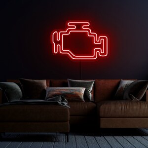 Check Engine Neon Sign, Engine Neon Sign, Garage Neon Sign, Check ...