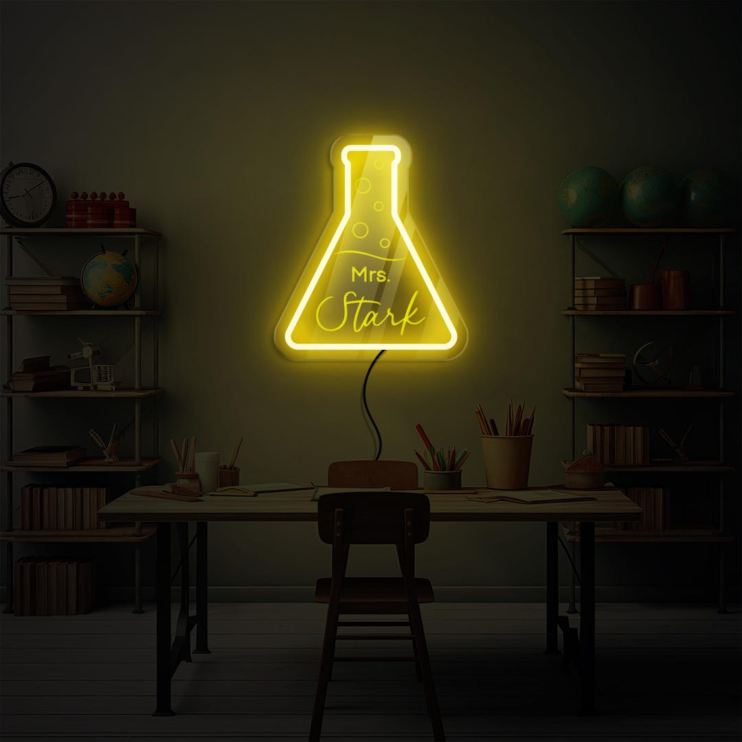 Science Neon Sign, Chemistry Teacher Light, Lab Decor Neon, Beaker LED ...