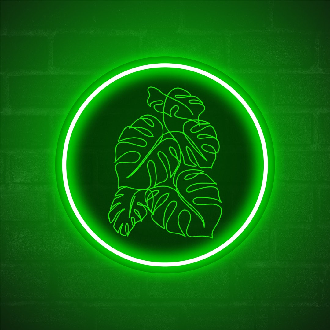 Monstera Neon Sign, Monstera Led Sign, Monstera Neon Light, Leaf Neon ...