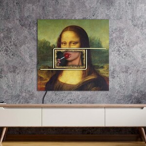 Mona Lisa Neon Sign, Mona Lisa Led Sign, Mona Lisa Neon Poster, Neon ...