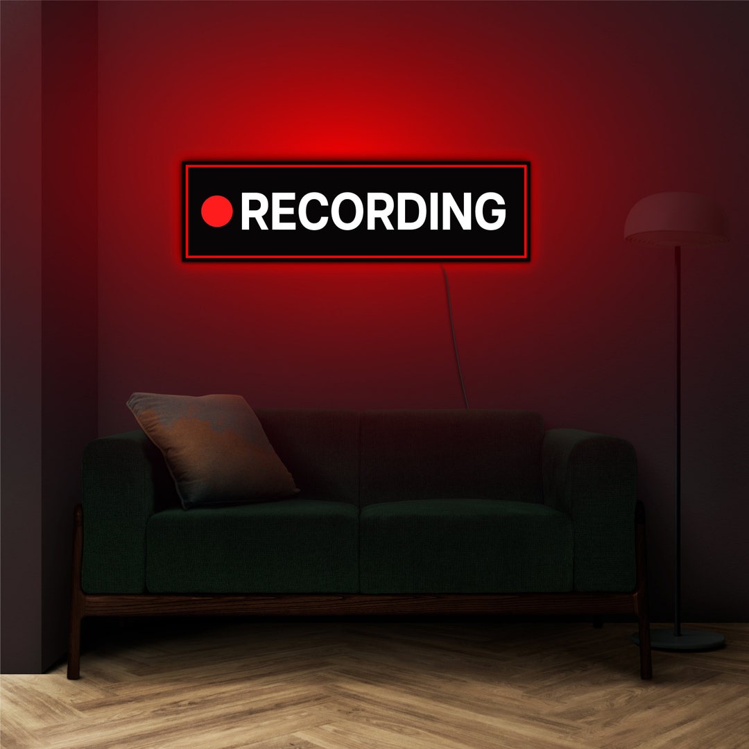 Recording Neon Sign, Recording Light Sign, Recording Led, Recording ...