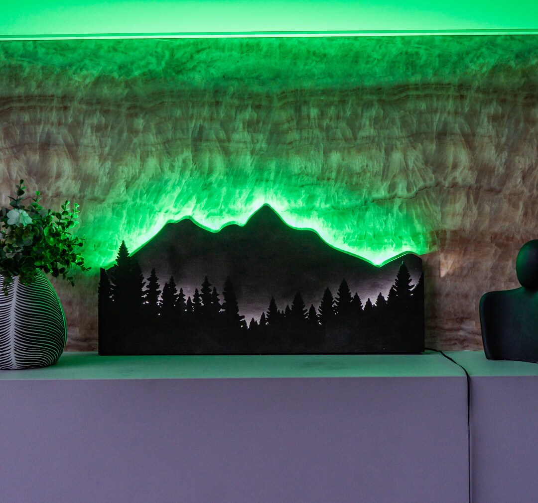 Mountain Neon Light Sign, Mountain Neon Wall Art, Mountain Led Wall Art ...