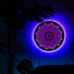 Mandala Led Wall Art, Mandala Led Sign, Geometric Light Art, Flower Led ...