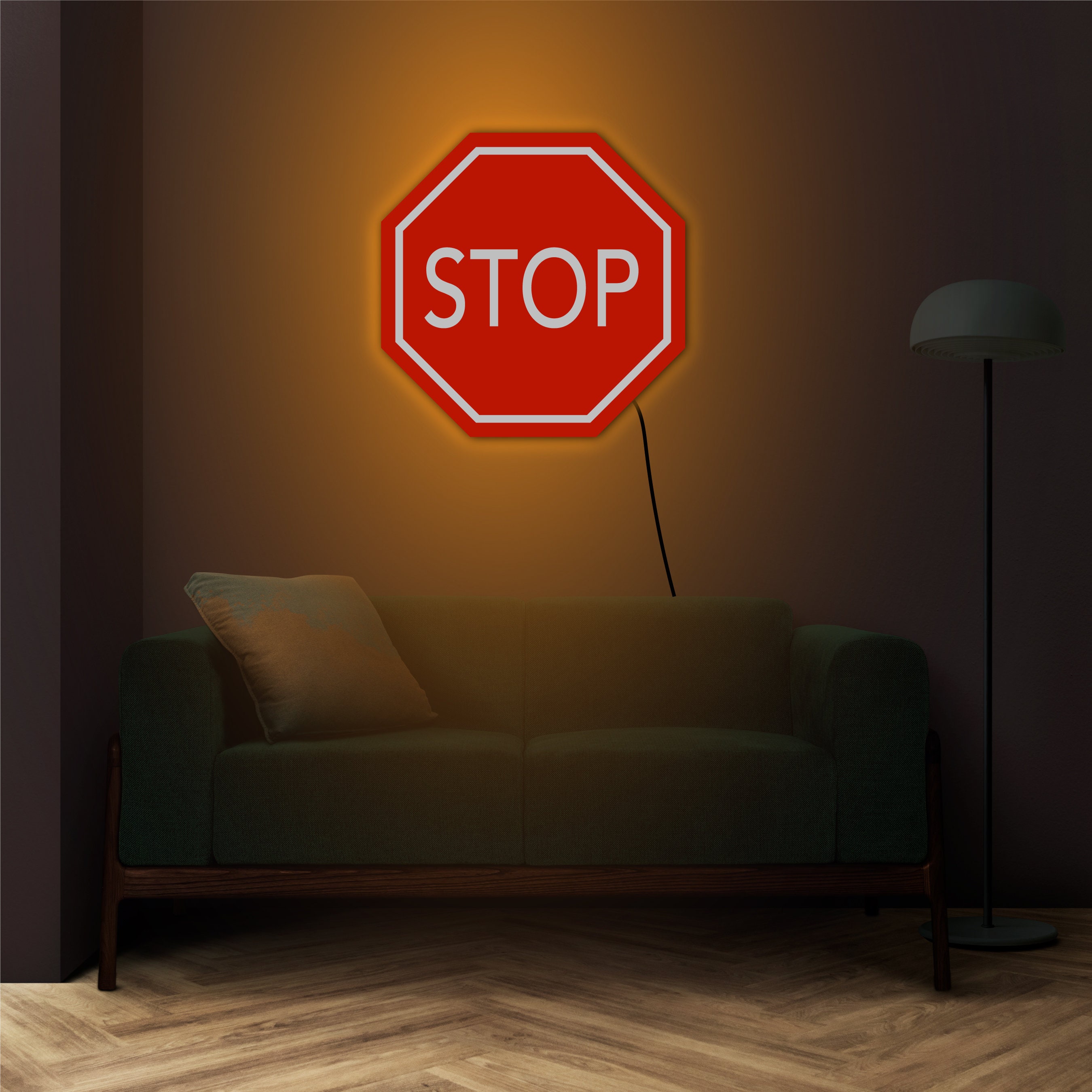 Stop Sign Decor Stop Sign Neon Stop Sign Art Acrylic Stop - Etsy