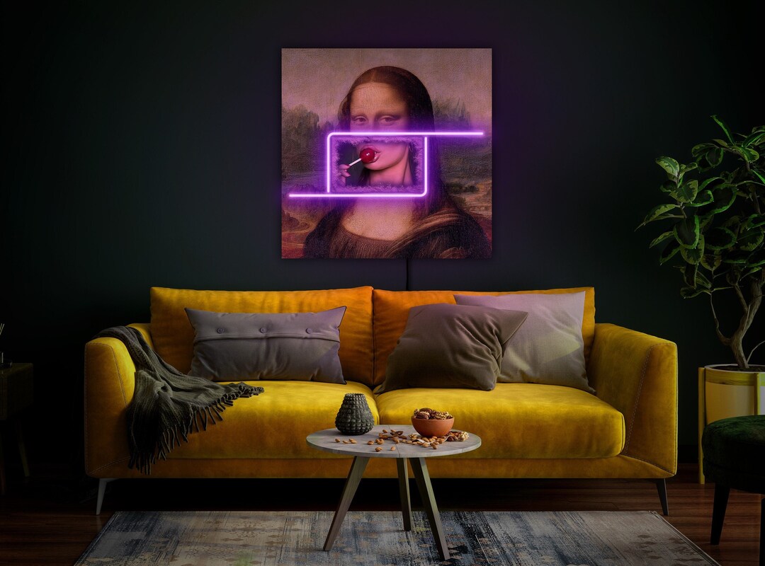 Mona Lisa Neon Sign, Mona Lisa Led Sign, Mona Lisa Neon Poster, Neon ...