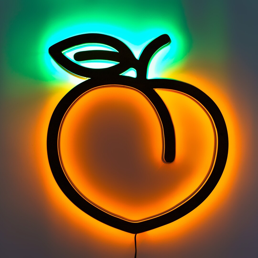 Peach Neon Sign, Peach Sign, Fruit Neon Sign, Food Neon Sign, Neon Sign ...