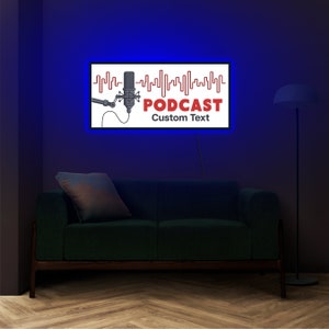 Podcast Neon Sign, Podcast Led Sign, Podcast Sign, Podcast Logo Sign ...