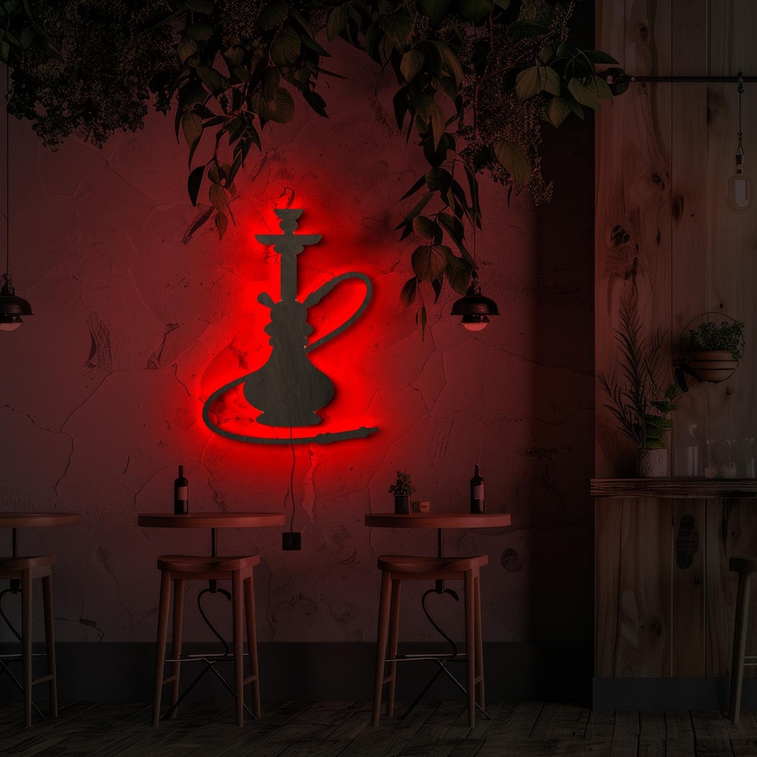 Hookah Neon Sign, Hookah Led Sign, Shisha Neon Sign, Hookah Bar Sign ...