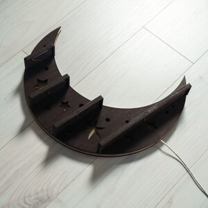 Crescent Moon Shelf, Moon Shelf With Lamp, Moon Shelf for Crystals ...