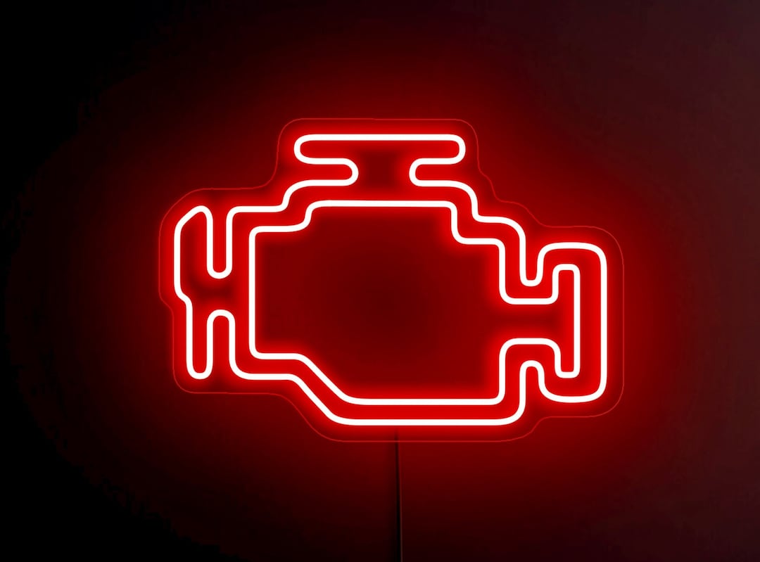Check Engine Neon Sign, Engine Neon Sign, Garage Neon Sign, Check ...