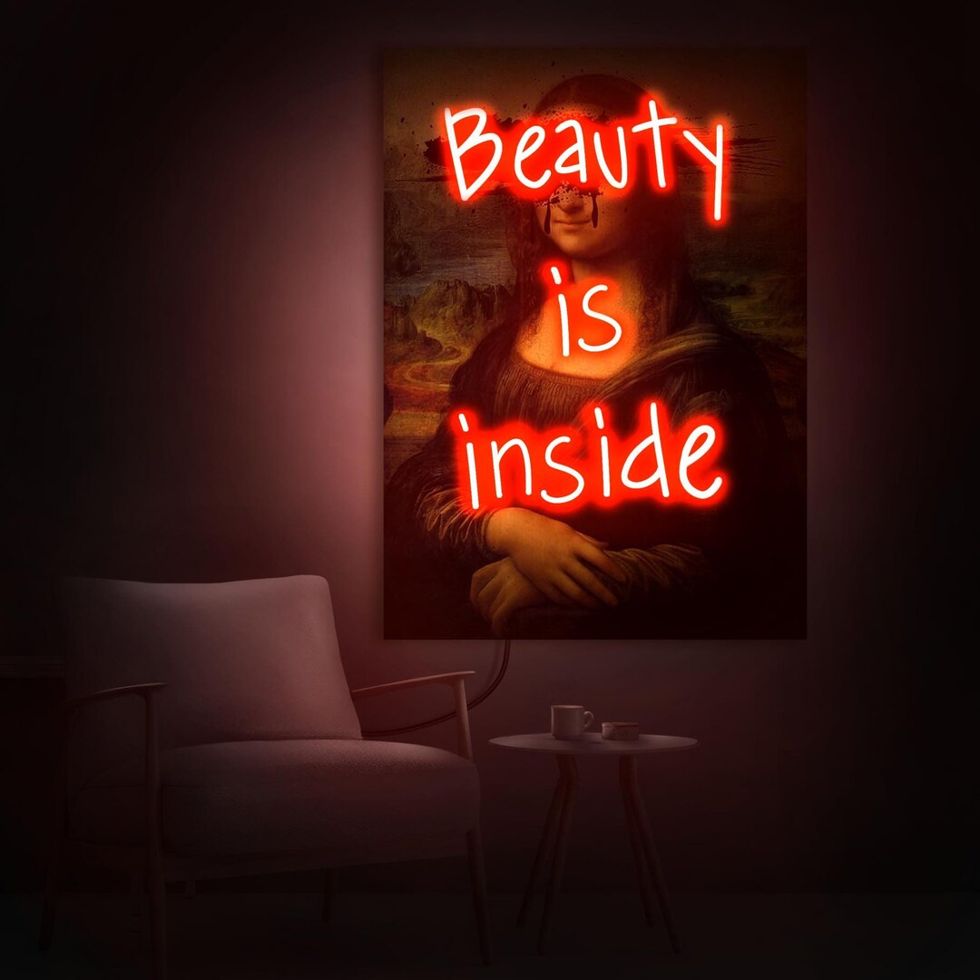 Beauty is Inside Neon Sign, Neon Sign Portrait, Neon Sign Pop Art ...