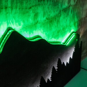 Mountain Wall Art With Lights, Mountain With Trees Wall Art, Mountain ...