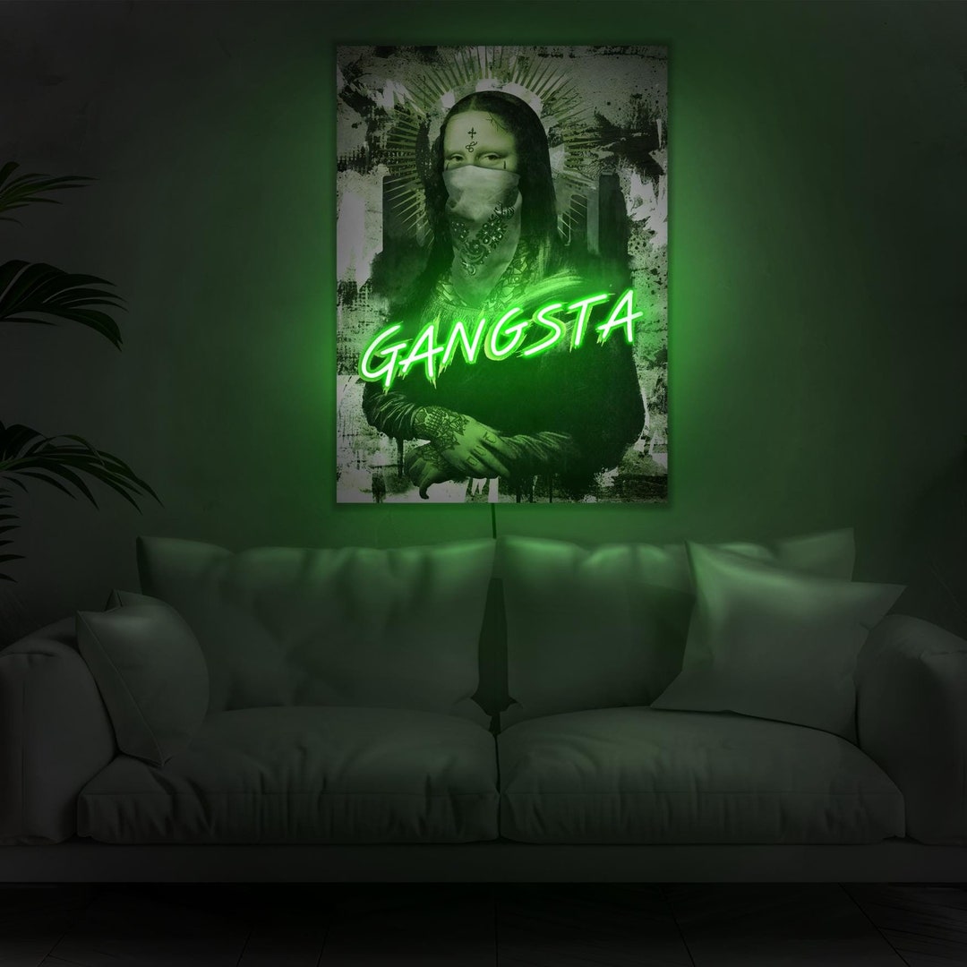 Gangsta Led Sign, Mona Lisa Neon Sign, Gang Neon Sign, Mona Lisa Pop ...