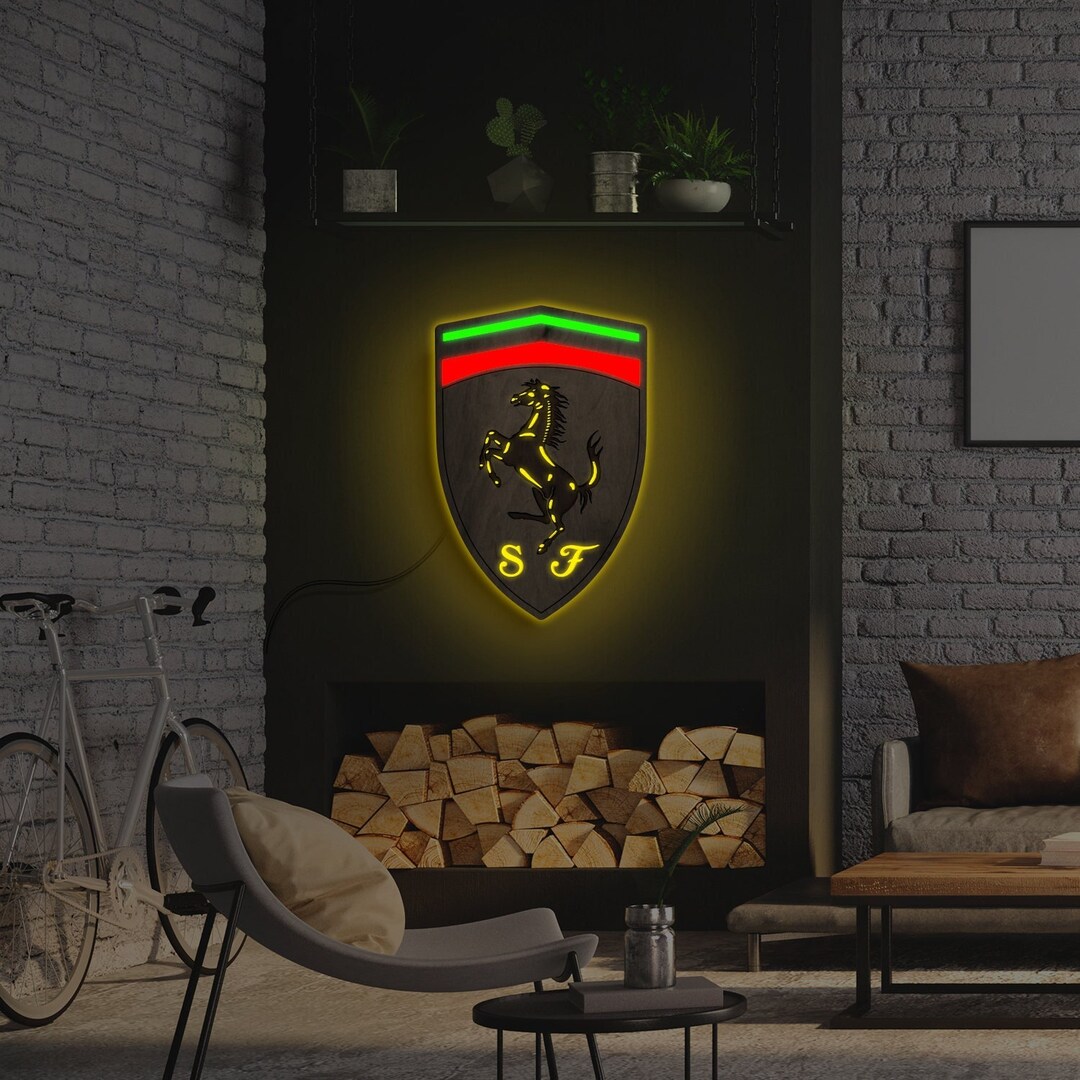 Ferrari Neon Sign, Ferrari Led Sign, Ferrari Light Sign, Ferrari Logo ...