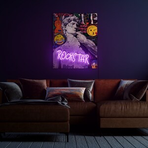 David Neon Sign, David Pop Art, Pop Art Neon Sign, David Artwork, David ...