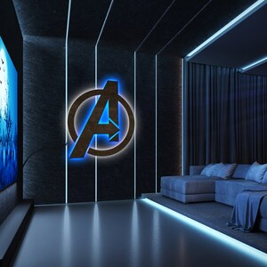 Avengers Neon Sign, Avengers Led Sign, Superhero Led Sign, Superhero ...