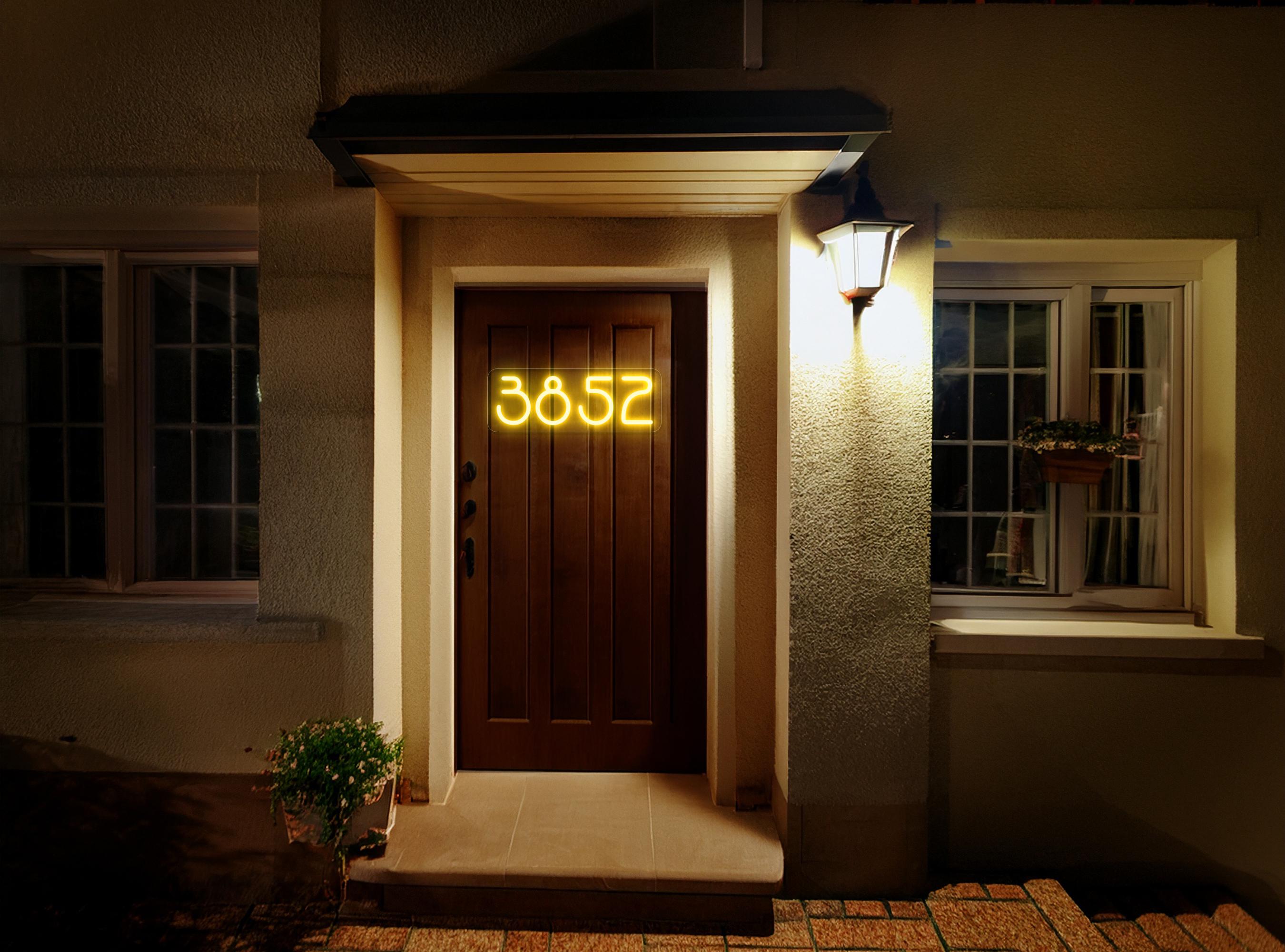 Custom House Number Led Sign, Personalized House Number Neon Sign, Home ...