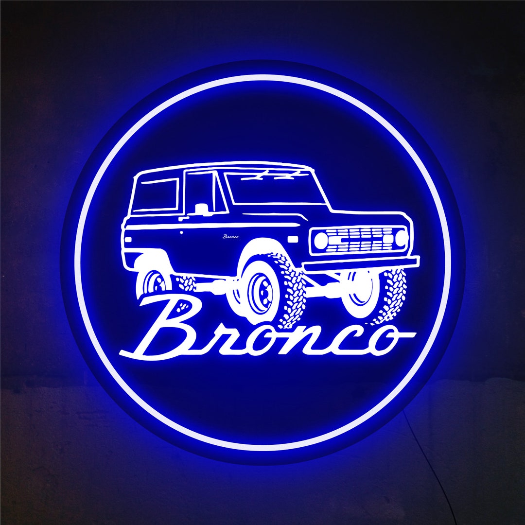Car Led Sign, Bronco Neon Sign, Bronco Led, Bronco Truck, Man Cave Car ...