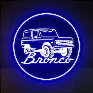 Car Led Sign, Bronco Neon Sign, Bronco Led, Bronco Truck, Man Cave Car ...