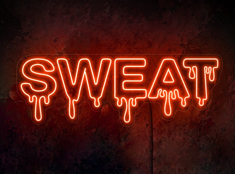 Dripping Sweat Neon Sign, Sweat Neon Sign, GYM Neon Sign, Workout Neon ...