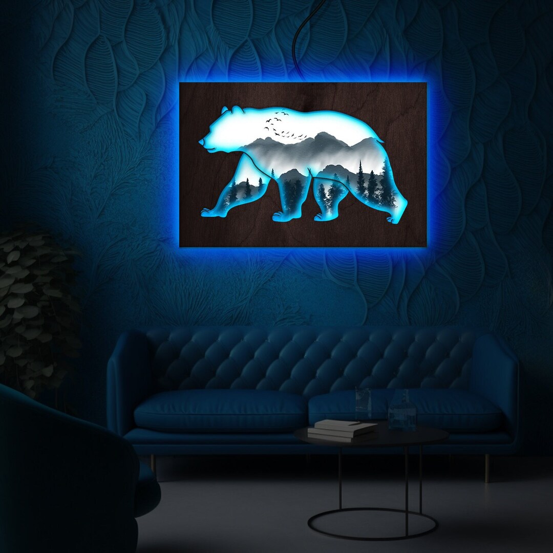 Bear Neon Sign, Bear Led Sign, Bear Wood Sign, Bear Light up Sign ...
