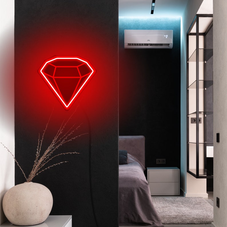 Diamond Neon Sign, Diamond Light Sign, Aesthetic Neon Sign, Diamond ...
