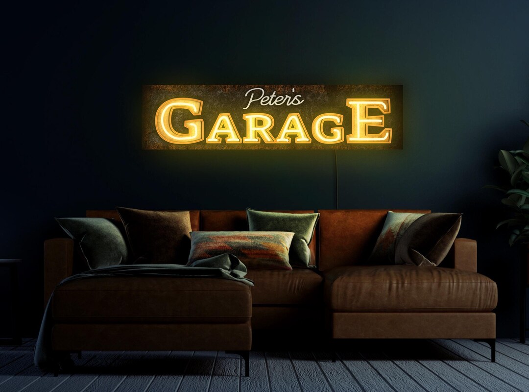 Garage Neon Sign, Custom Garage Sign, Personalized Garage Sign, Garage ...
