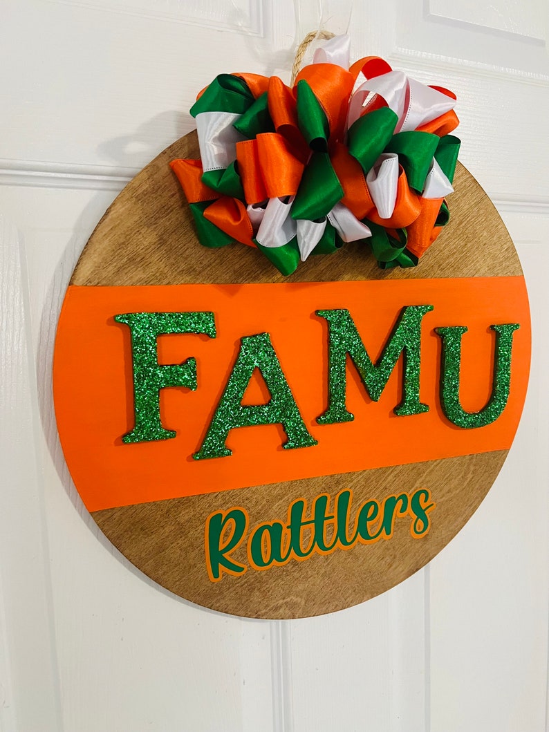 Florida A&M University FAMU Wood Door Wreath - Etsy