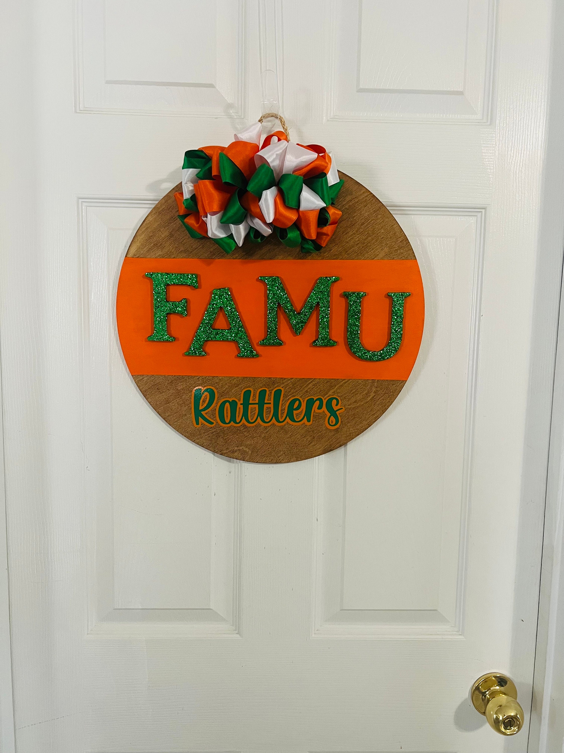 Florida A&M University FAMU Wood Door Wreath - Etsy