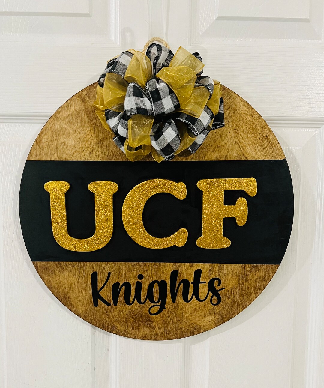 University of Central Florida UCF Wood Door Wreath - Etsy