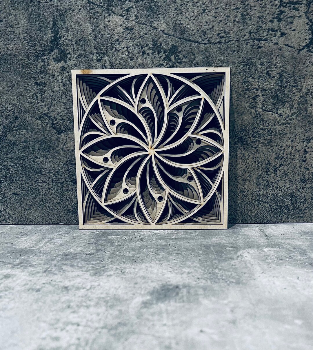 BROCHUDSON Flare Multi-layer Mandala Wooden Wall Art | 3D Decor ...
