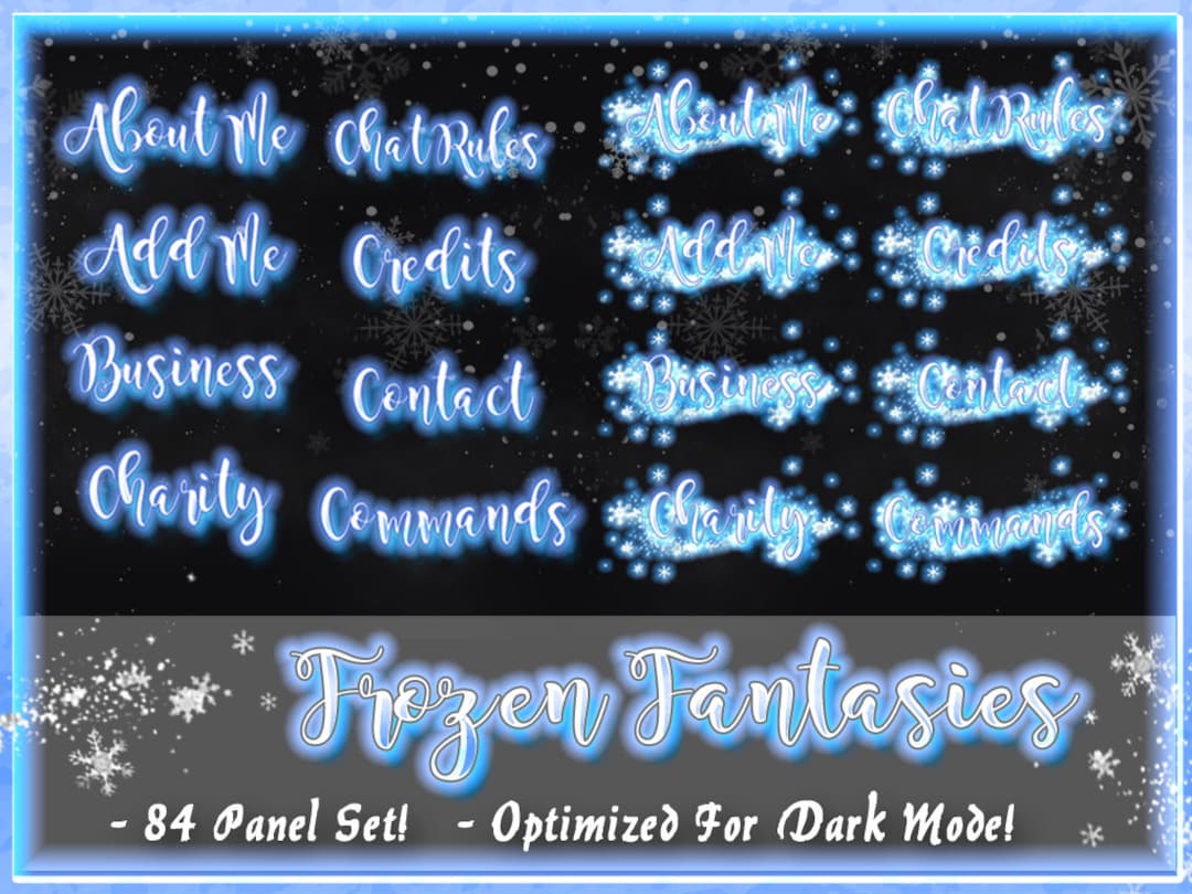 Chilled Cursive Icy Winter Wonderland Twitch/streaming Panels - Etsy