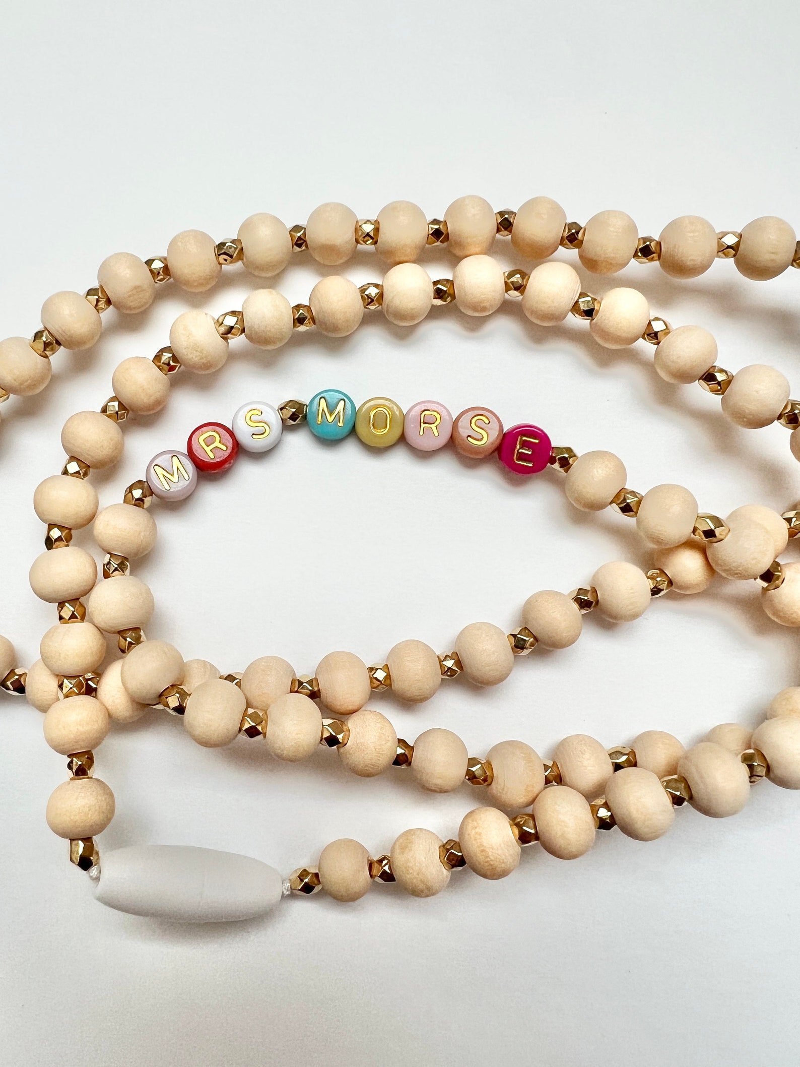 Neutral With A Pop of Color Lanyard Rainbow Letters Modern Lanyard ...