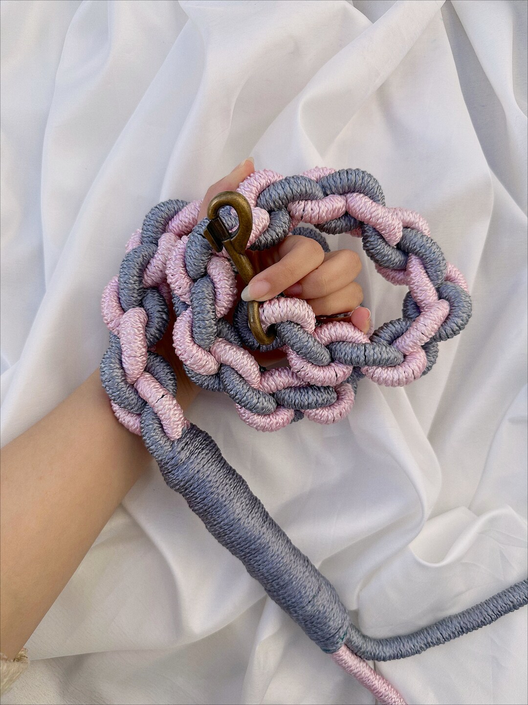 Handmade Large Dog Rope Leashes Pink Ombre Dog Leash, Custom Dog Leash ...