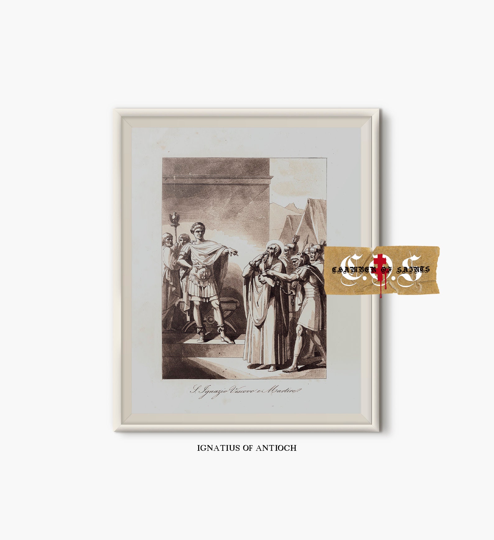 Ignatius of Antioch Rustic Catholic Wall Art Vintage Catholic Drawing ...