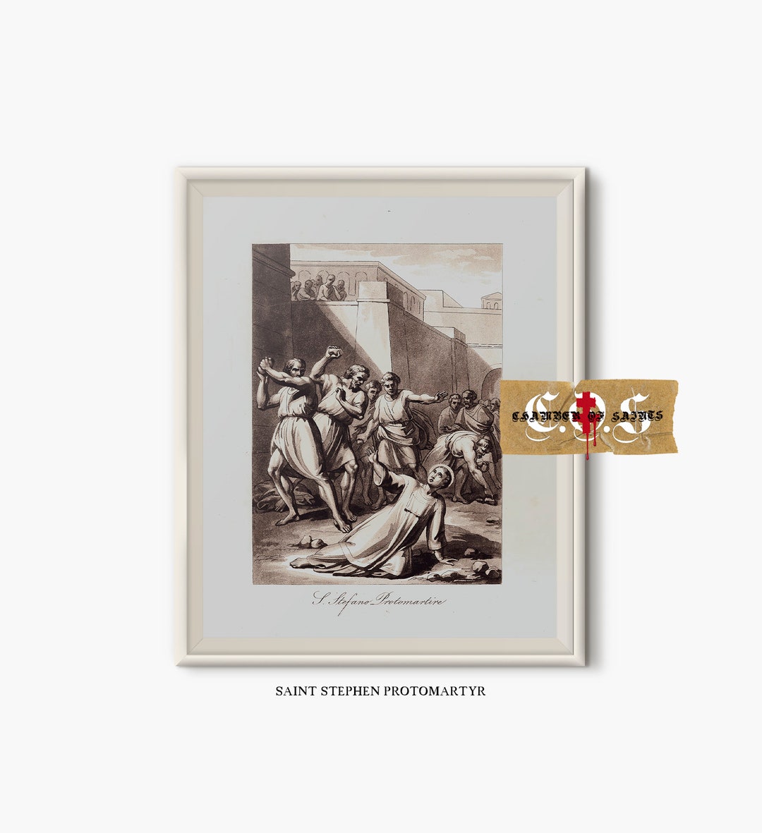 Saint Stephen, Protomartyr | Rustic Catholic Wall Art | Vintage ...