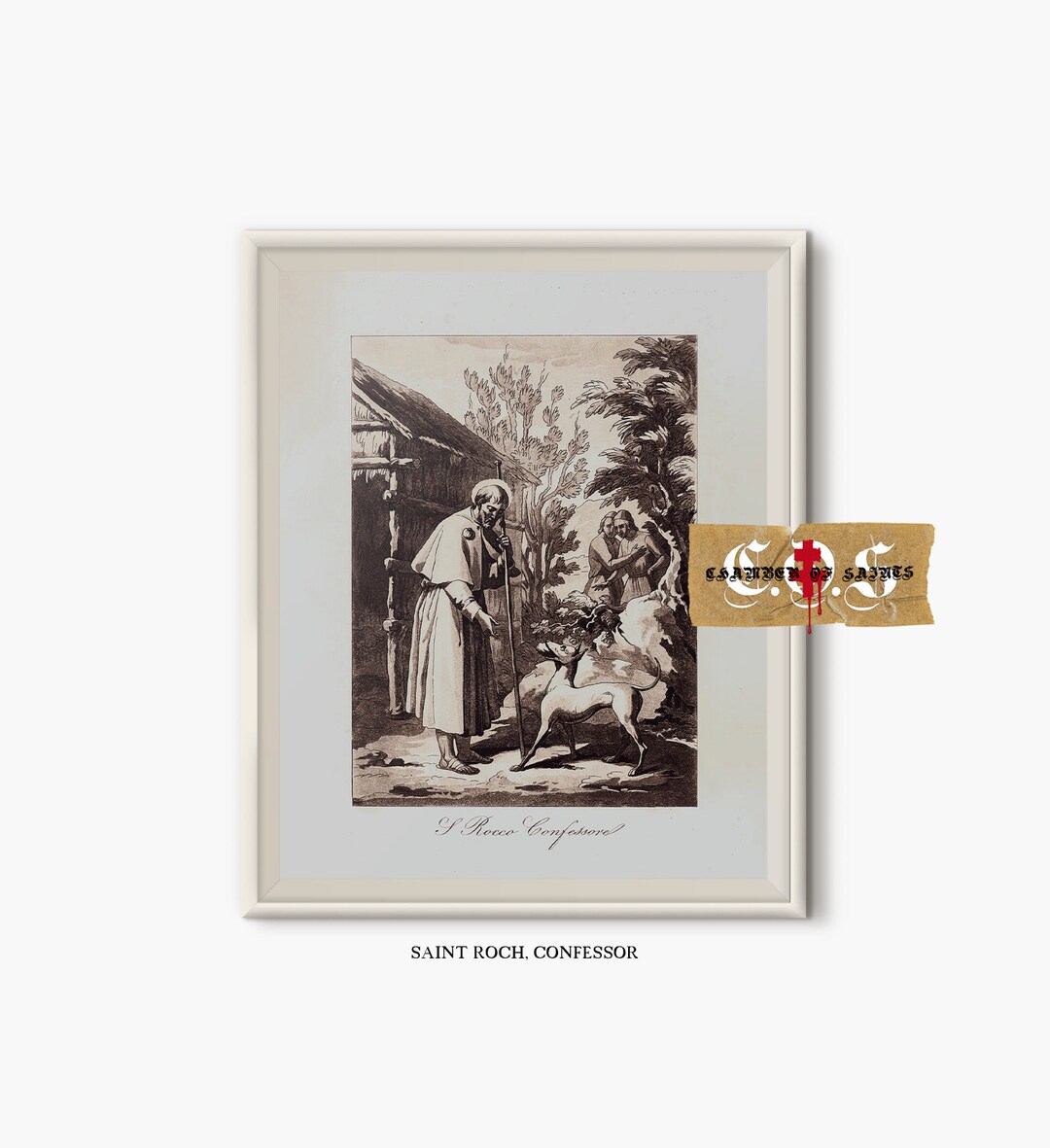 Saint Roch, Confessor | Rustic Catholic Wall Art | Vintage Catholic ...