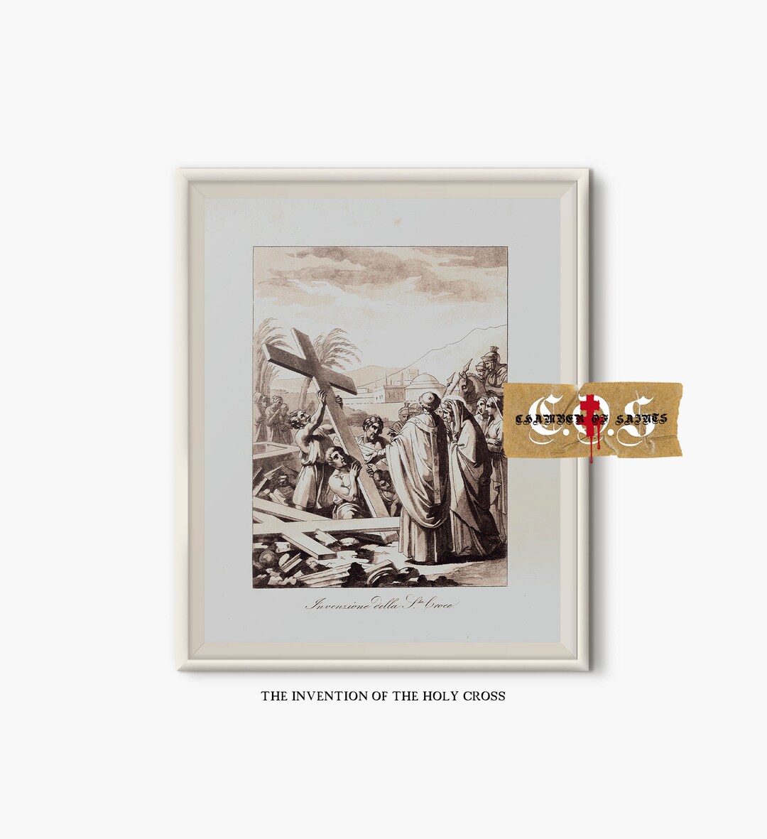 The Invention of the Holy Cross | Rustic Catholic Wall Art | Vintage ...