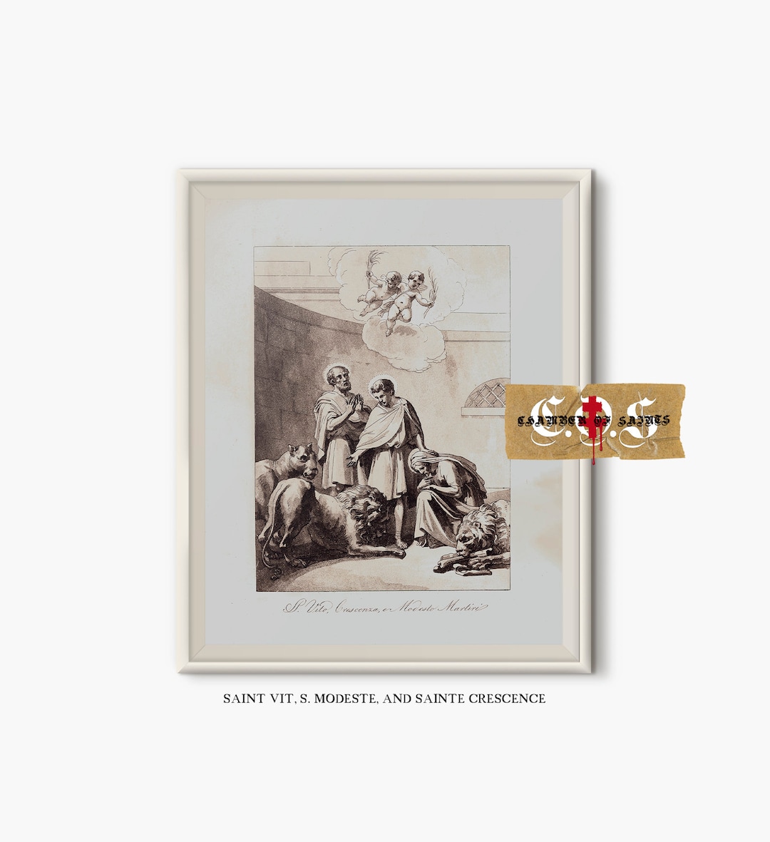 Saint Vitus, Modestus & Crescentia Vintage Art Print | Catholic Home ...